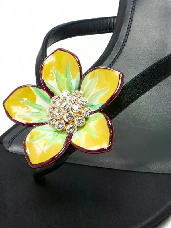 Amina Muaddi Vittoria Flower-embellished Sandals