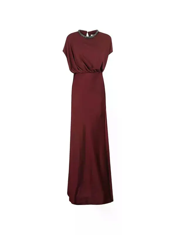 Roland Mouret Crystal-embellished Gathered Maxi Dress - Red