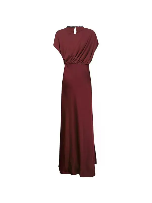 Roland Mouret Crystal-embellished Gathered Maxi Dress