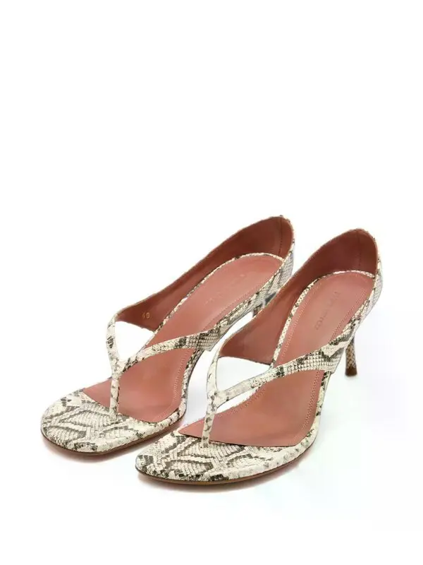 Amina Muaddi Alexandra Snake-effect Sandals
