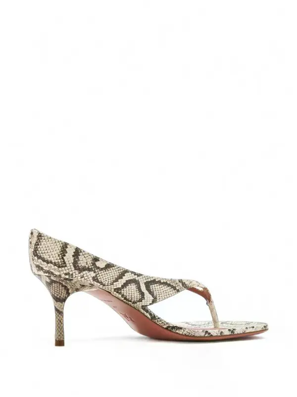 Amina Muaddi Alexandra Snake-effect Sandals