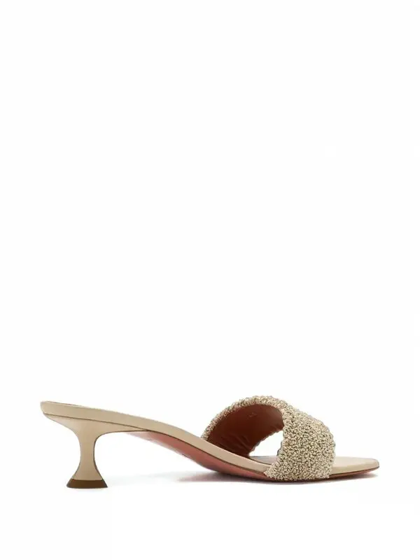 Amina Muaddi Andreea Raffia Sandals