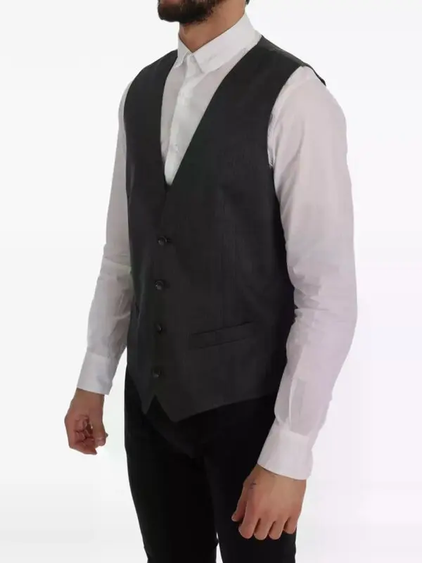 Dolce & Gabbana Pinstripe-pattern Waistcoat - Grey