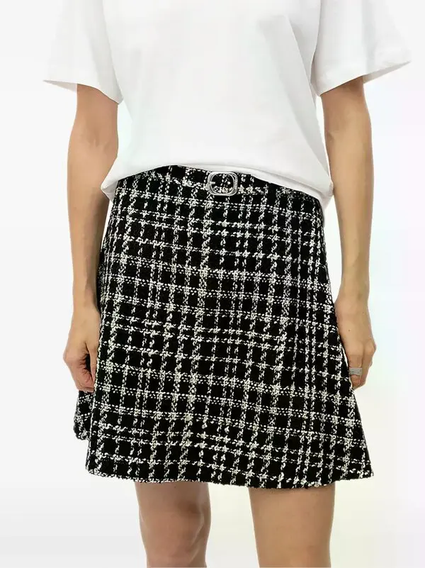 Hugo A-line Miniskirt In Checked Boucl