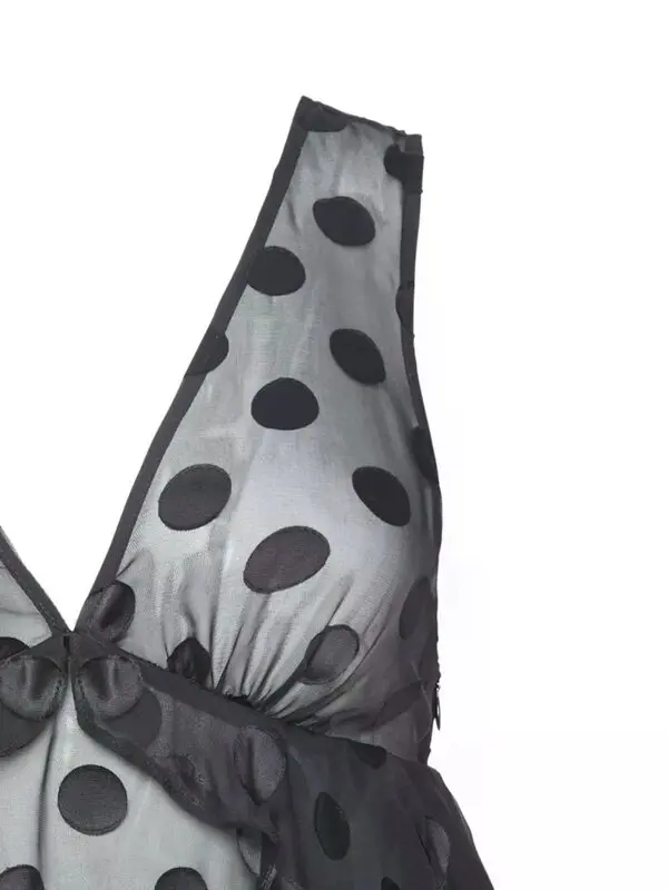 FLEUR DU MAL Polka-dot Ruffled Blouse - Black