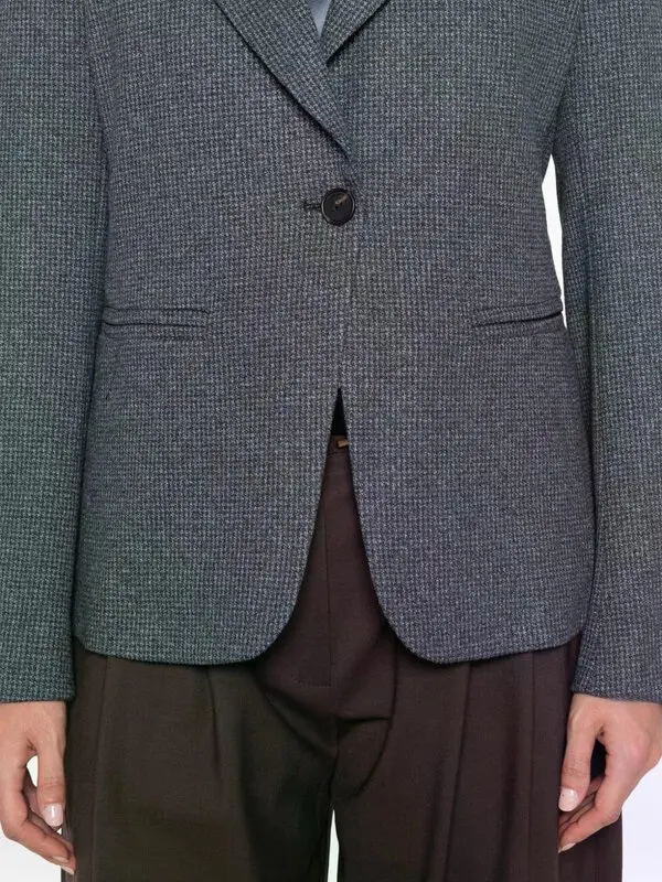 Max Mara Houndstooth-pattern Single-breasted Blazer