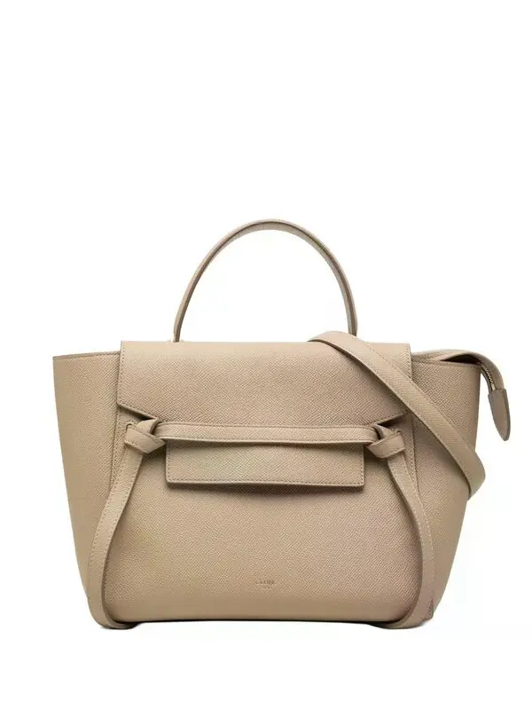 Celine 2019 Micro Grained Calfskin Belt Bag Satchel - Neutrals