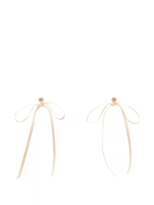 Simone Rocha Crystal Bow Earrings - Neutrals