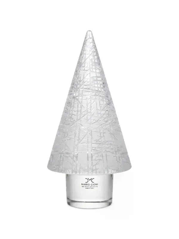 MARIO CIONI & C Engraved Crystal Christmas Tree - White