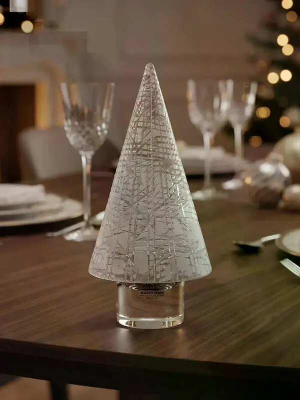 MARIO CIONI & C Engraved Crystal Christmas Tree