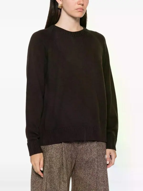 Max Mara Raglan-sleeve Ribbed-trim Sweater - Brown