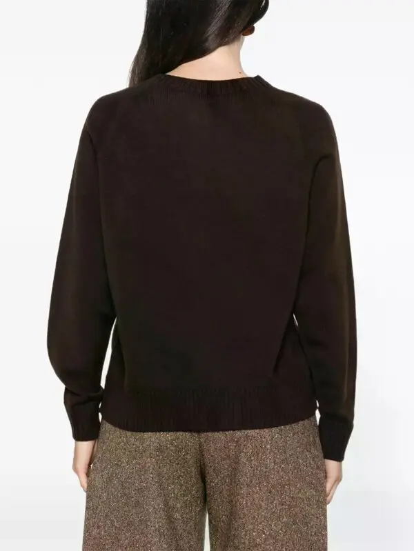 Max Mara Raglan-sleeve Ribbed-trim Sweater - Brown