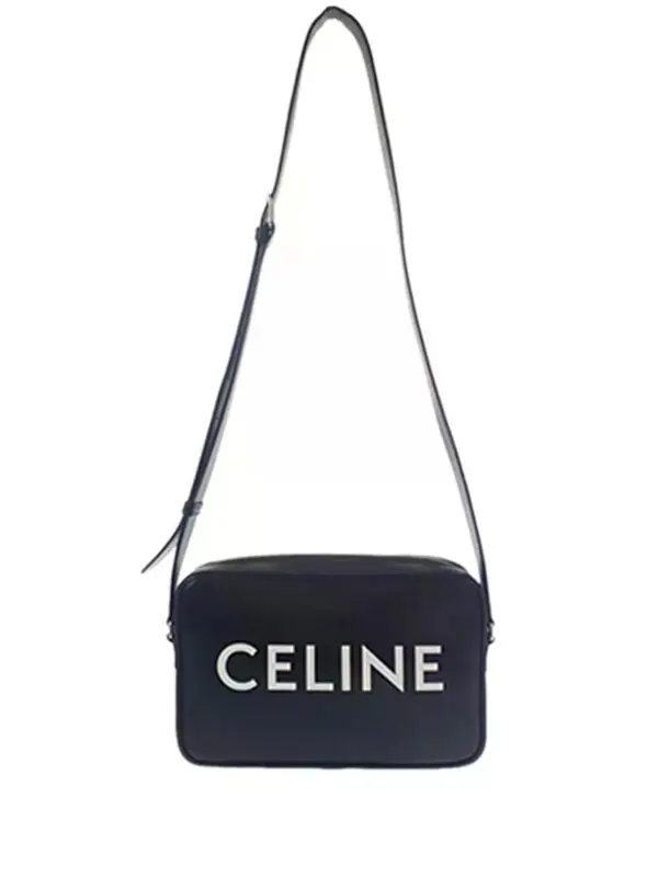 Celine 2010-2026 Smooth Calfskin Logo Messenger Bag Crossbody Bag