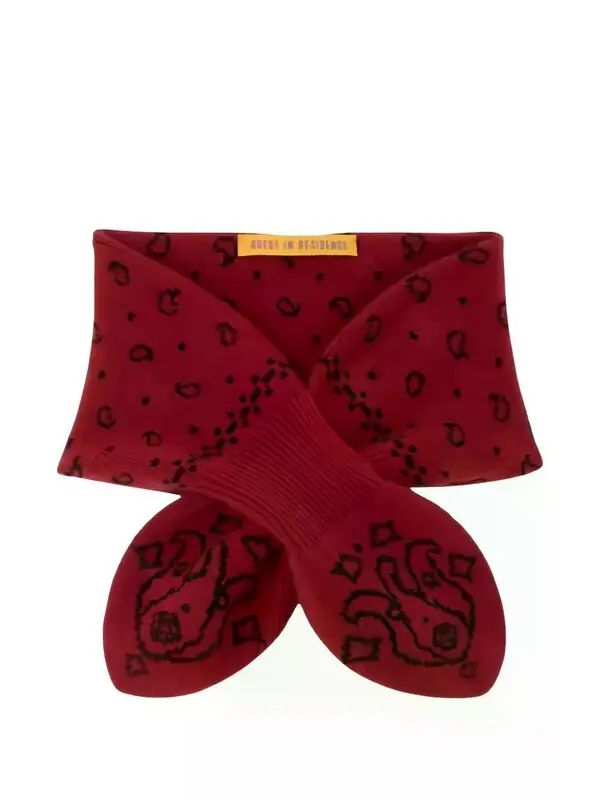 Guest In Residence Paisley-print Knitted Scarf - Red