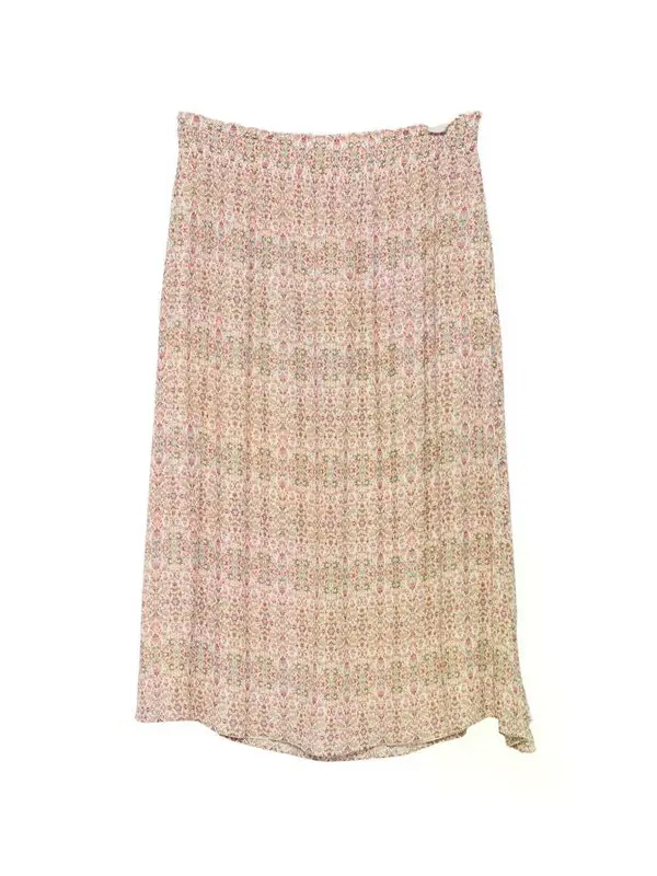 MAISON123 Batik-print Shirred-waist Midi Skirt