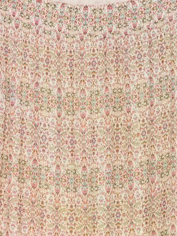 MAISON123 Batik-print Shirred-waist Midi Skirt