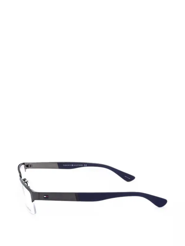 Tommy Hilfiger Matte-finish Rectangle-frame Glasses - Grey