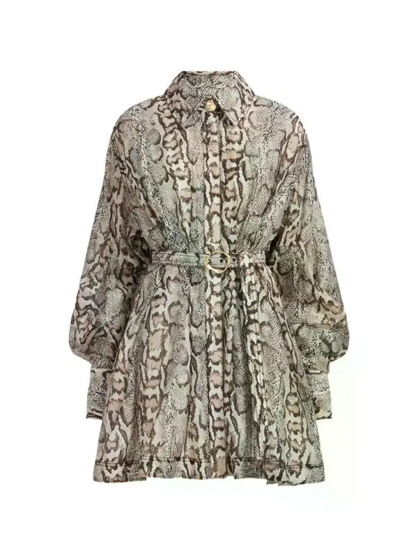 Aje Murphie Snake-print Mini Dress