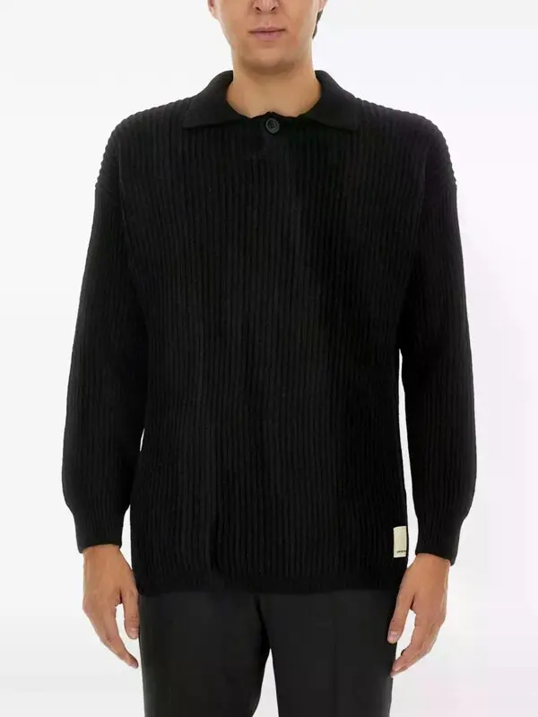 Emporio Armani Ribbed-knit Button-up Sweater