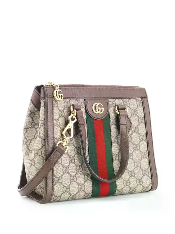 Gucci Ophidia Top Handle Gg Coated Canvas Small Tote Bag
