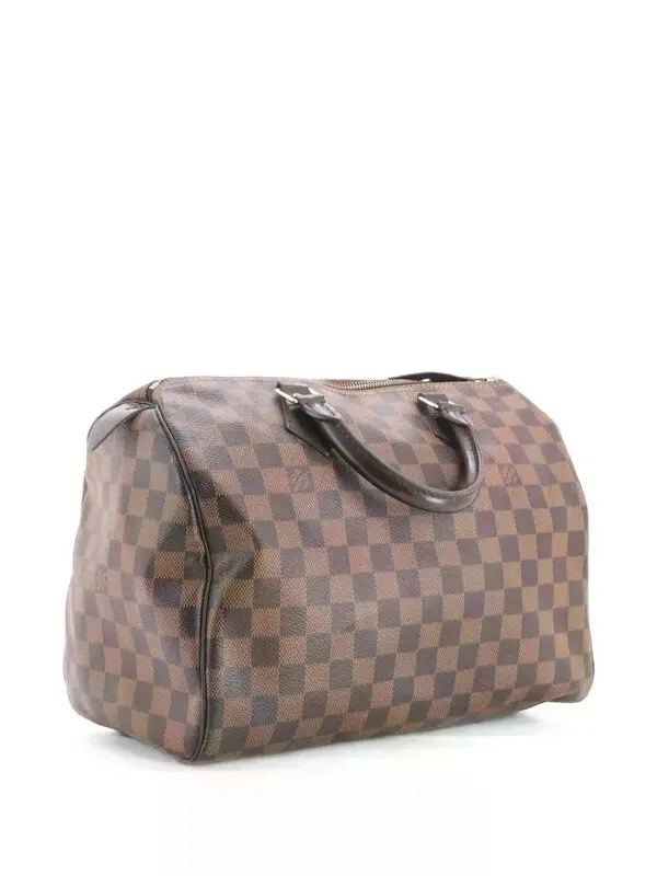 LOUIS VUITTON Speedy Handbag Damier 30 Satchel - Brown