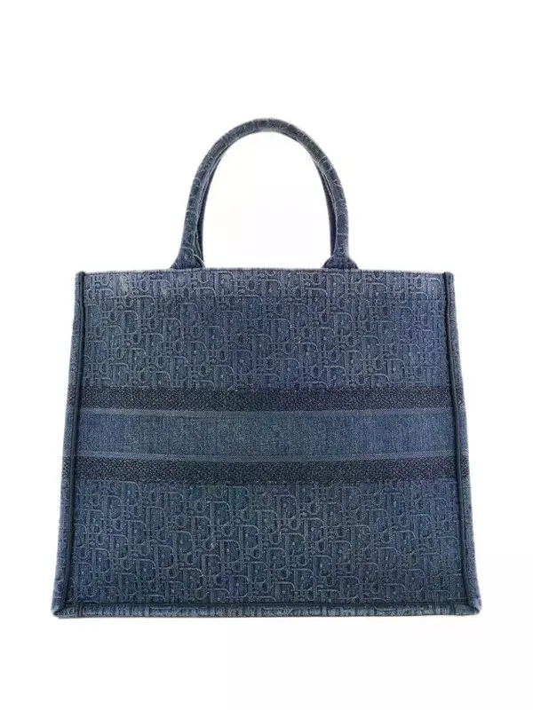 Dior Book Oblique Denim Large Tote Bag