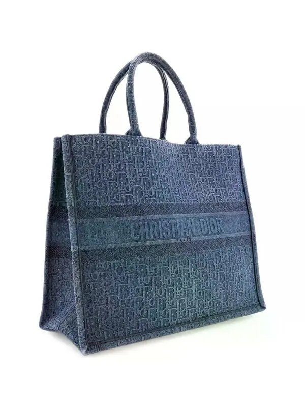 Dior Book Oblique Denim Large Tote Bag