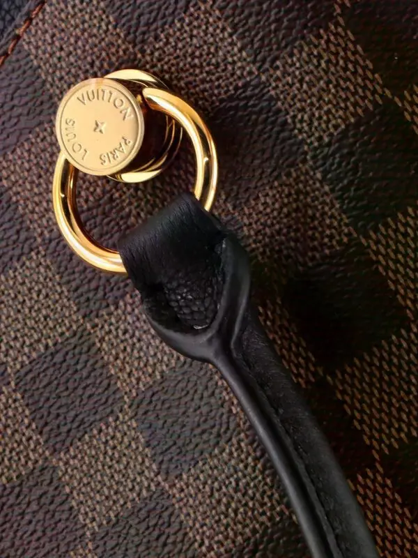 LOUIS VUITTON Riverside Handbag Damier With Leather Tote Bag