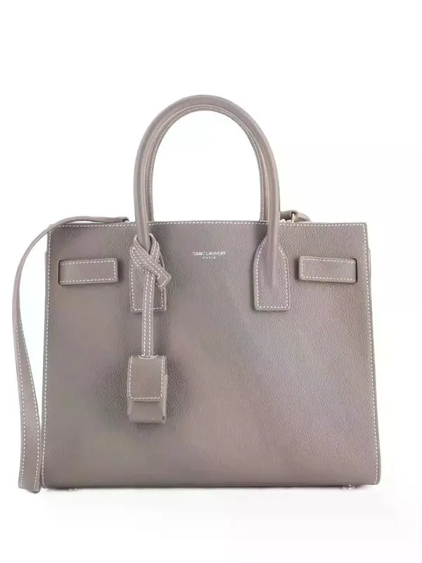 Saint Laurent Sac De Jour Nm Bag Leather Baby Tote Bag - Grey