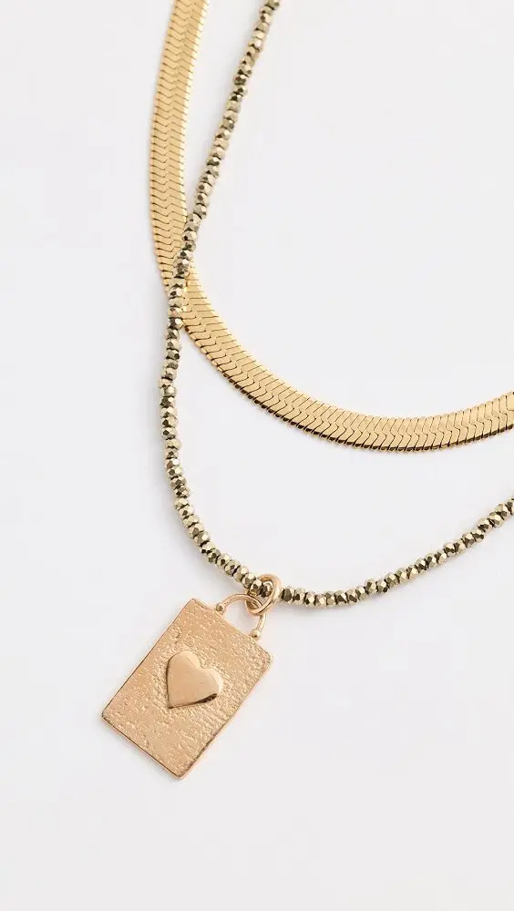 Maison Irem Heart Lock Layer Necklace
