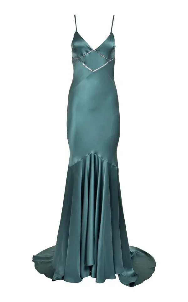 FRANCESCA MIRANDA Lagoon Silk Maxi Dress
