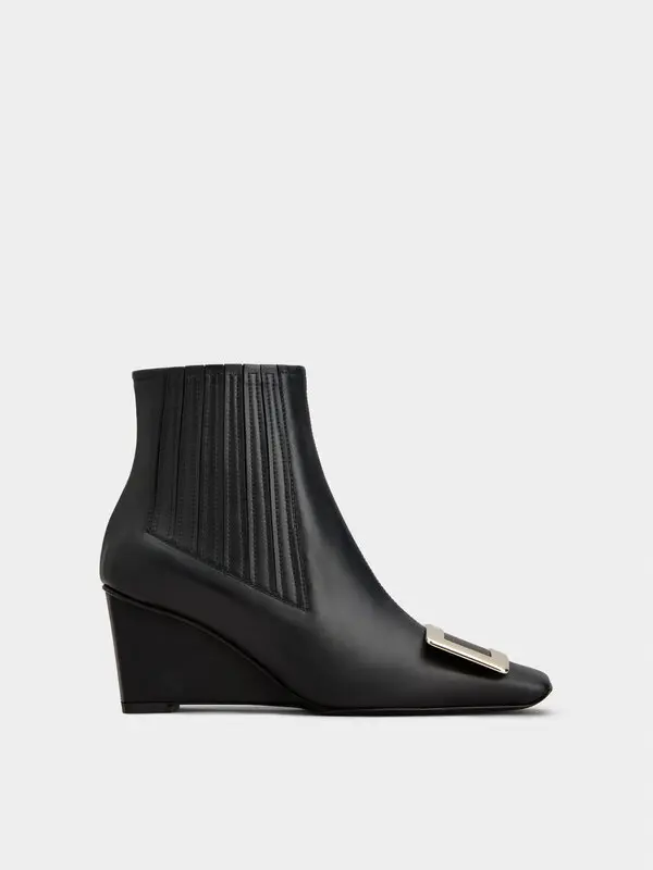ROGER VIVIER Belle Vivier Wedge Booties In Leather