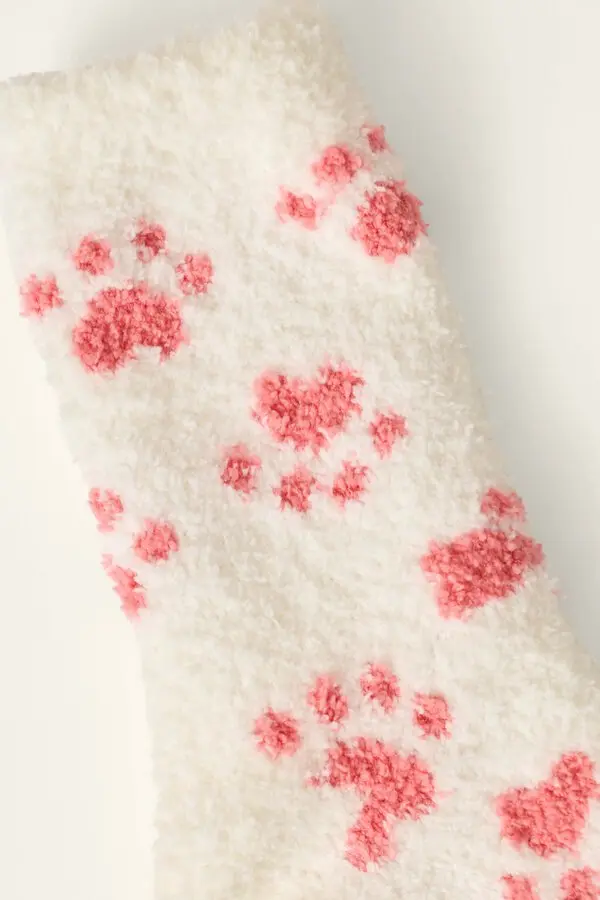 PJ Salvage Pink Paw Print Socks