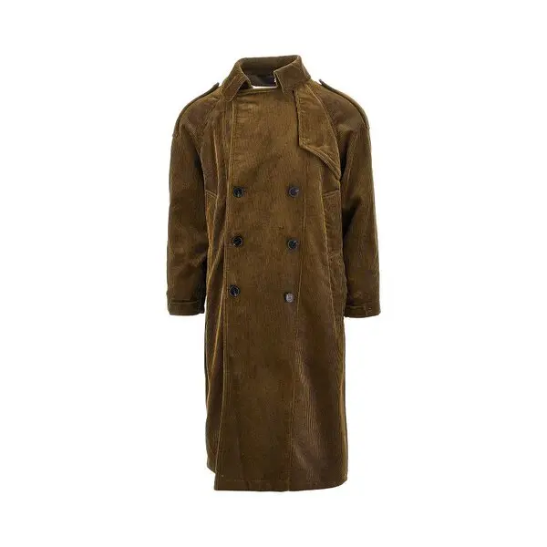 PALTO' Corduroy Double-breasted Long Coat