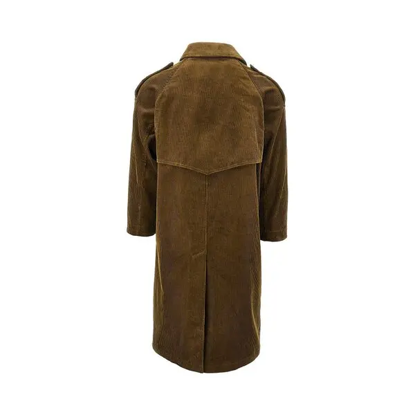 PALTO' Corduroy Double-breasted Long Coat