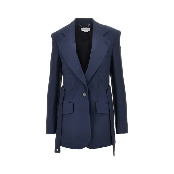 Stella McCartney Single-breasted Jacket With Press-studs Belt - Blue