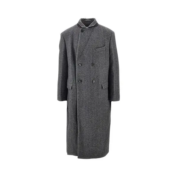 MFPEN Conference' Herringbone Wool Long Coat An