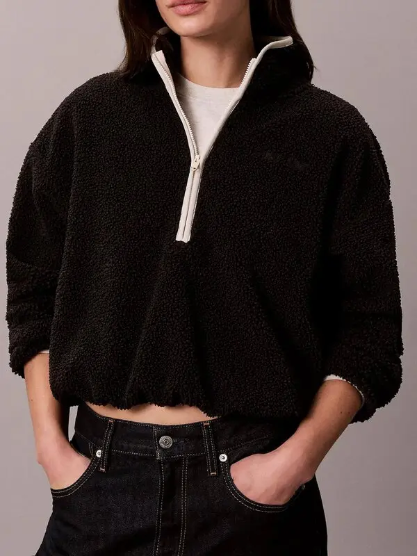 Calvin Klein Sherpa 1/4 Zip Contrast Sweatshirt