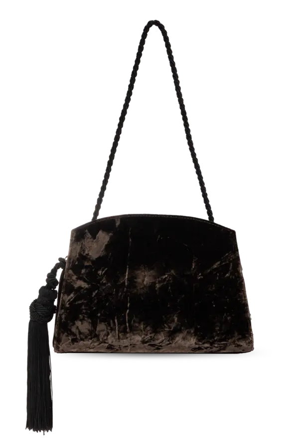 LIFFNER Velvet Bag With Fringes - Brown