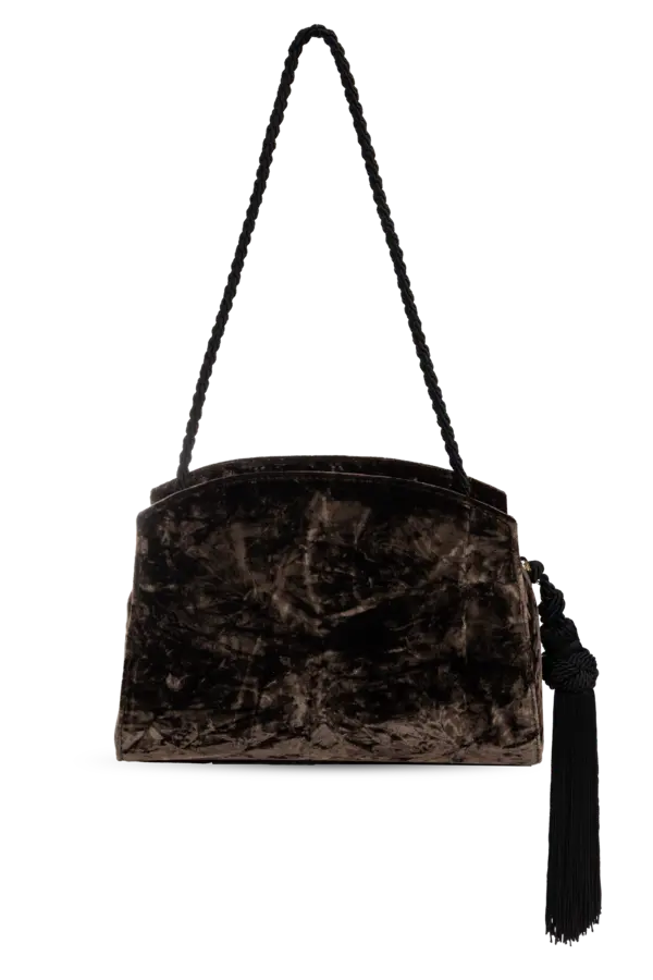 LIFFNER Velvet Bag With Fringes - Brown