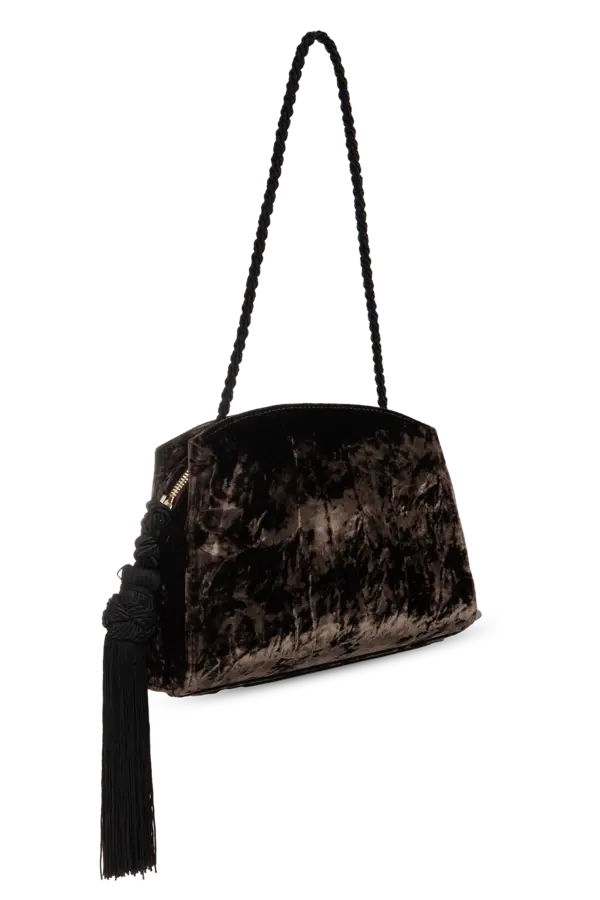 LIFFNER Velvet Bag With Fringes - Brown
