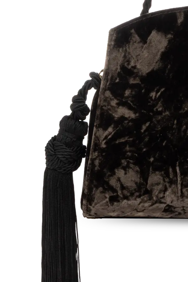 LIFFNER Velvet Bag With Fringes - Brown