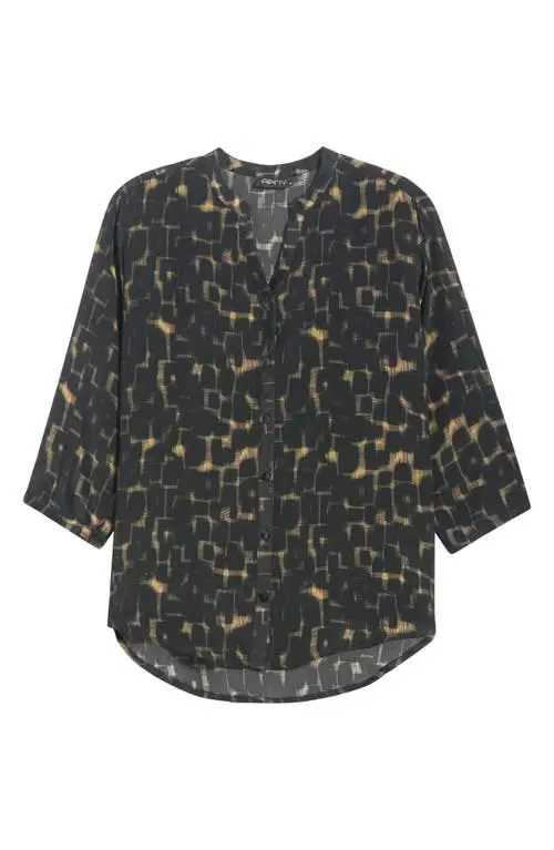 APNY Mandarin Collar Three-quarter Sleeve Shirt