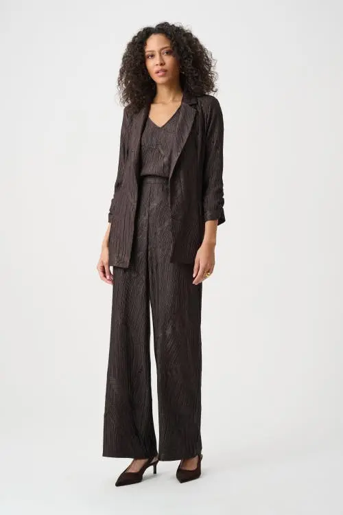 Joseph Ribkoff Pleated Satin Open Blazer