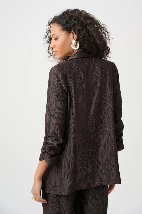 Joseph Ribkoff Pleated Satin Open Blazer