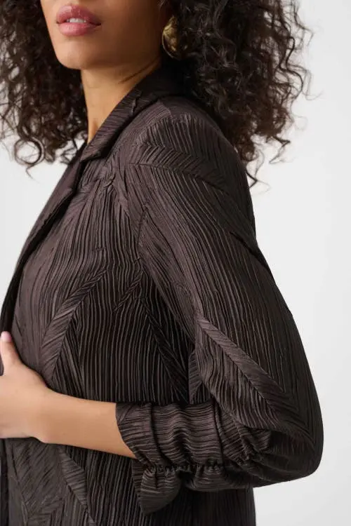 Joseph Ribkoff Pleated Satin Open Blazer