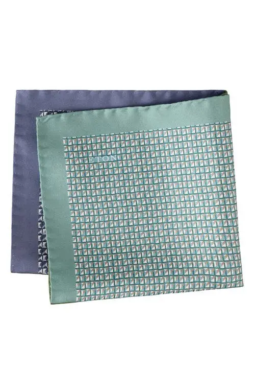Eton Geo Four Silk Twill Pocket Square - Multi