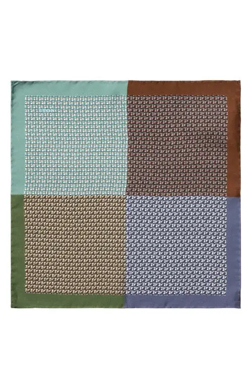 Eton Geo Four Silk Twill Pocket Square - Multi