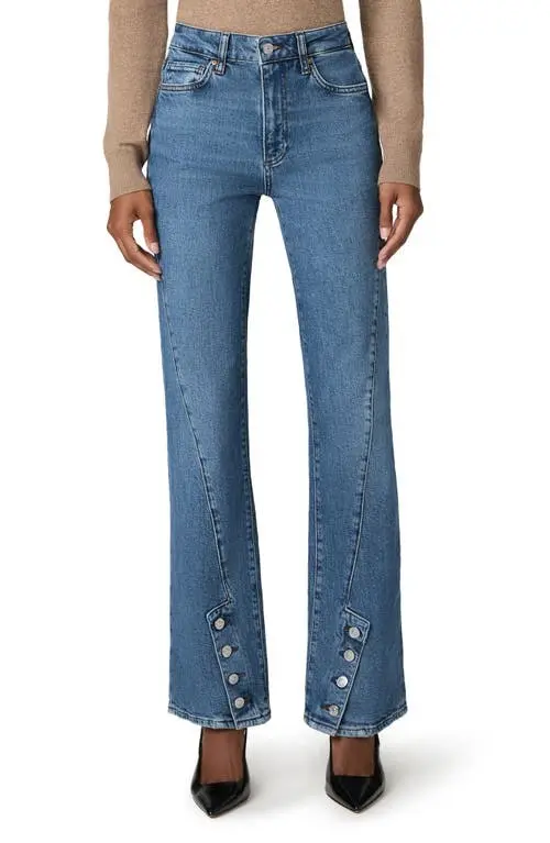 Paige Stevie Twisted Seam Button High Waist Bootcut Jeans - Opulence