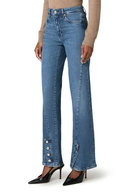Paige Stevie Twisted Seam Button High Waist Bootcut Jeans